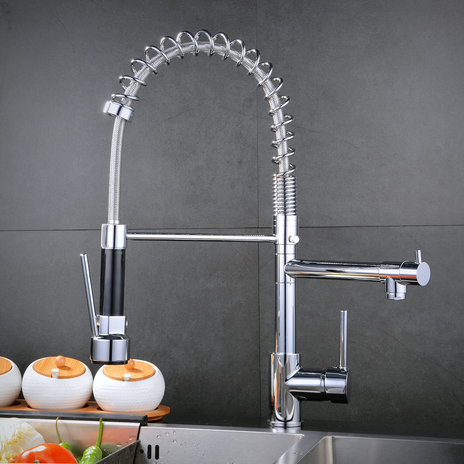Aquacubic Top Class cUPC Commercial Spring neck Pull Down Kitchen ...